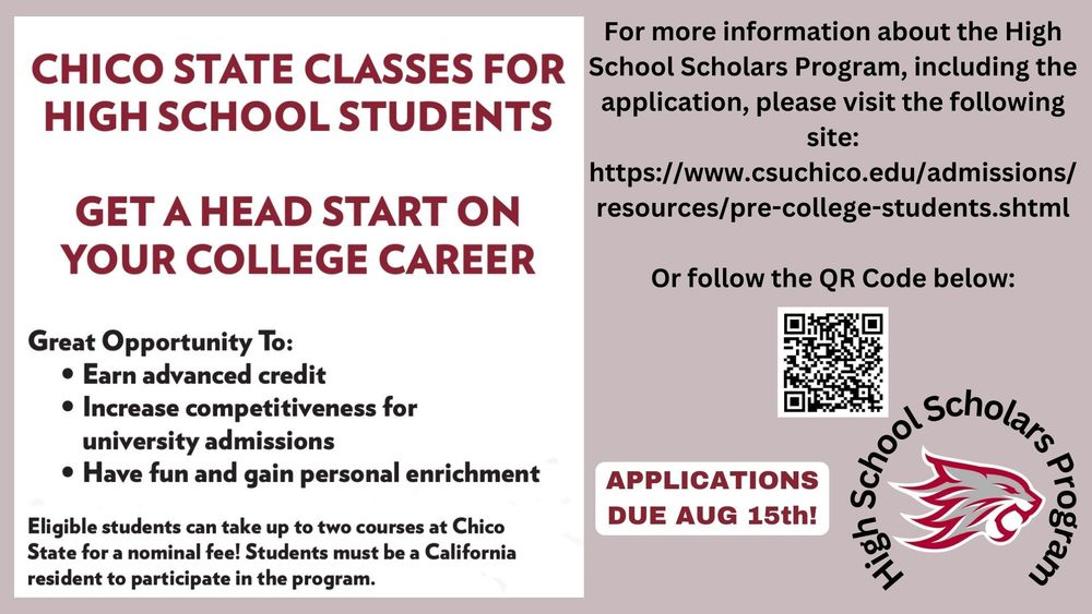Chico State High School Scholars Program | CORE Butte High School
